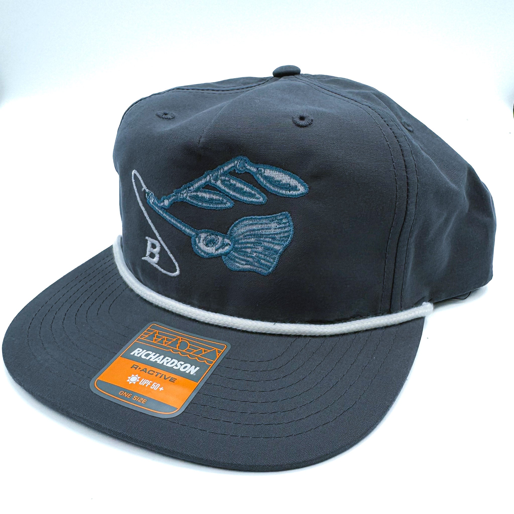 Charcoal White Rope Fall Fry Hat | Bizz Baits